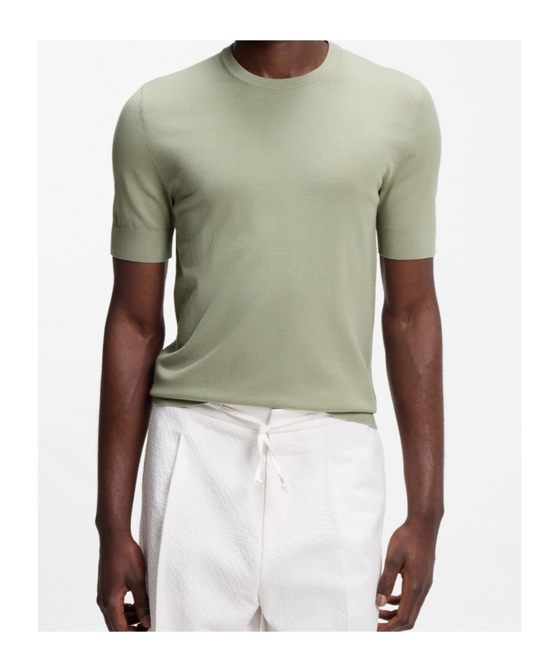 HUGO BOSS Hugo Boss Crew Neck Short Sleeve Knitted Sweater